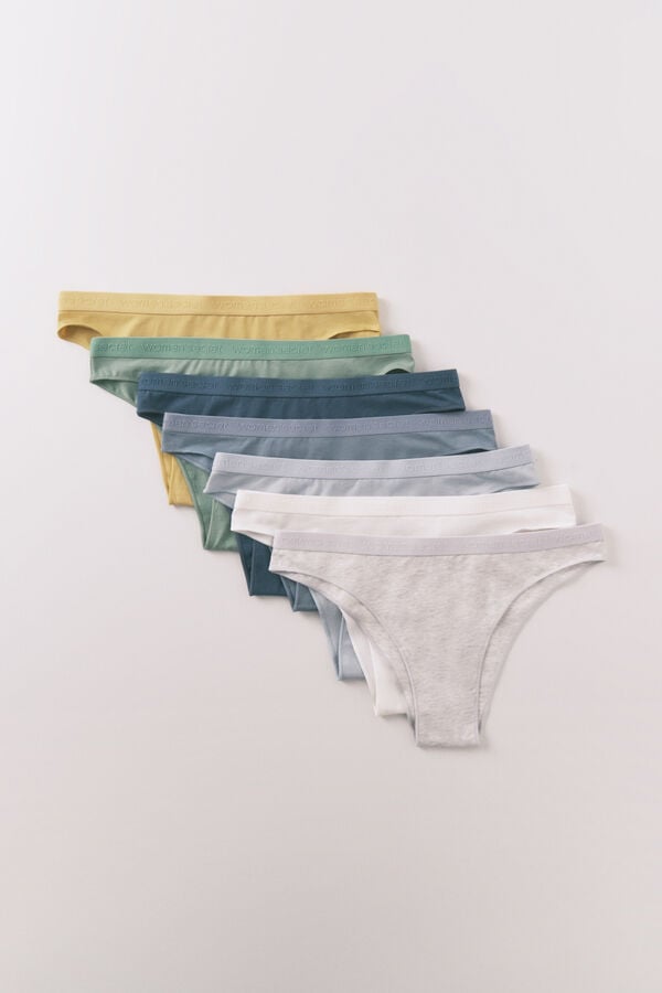 Pack 7 panties brasileñas extra suave con logo | Panties de mujer ...