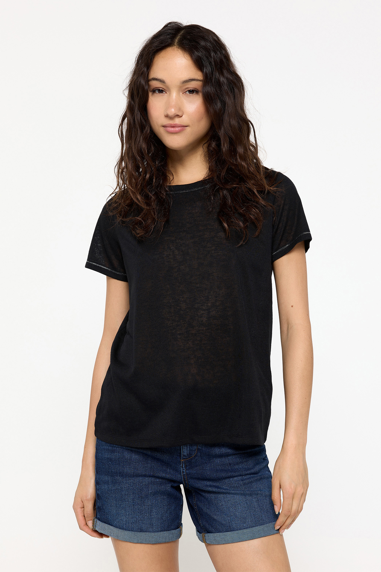 Playera manga corta efecto lino | Playeras de mujer | WomenSecret-MX