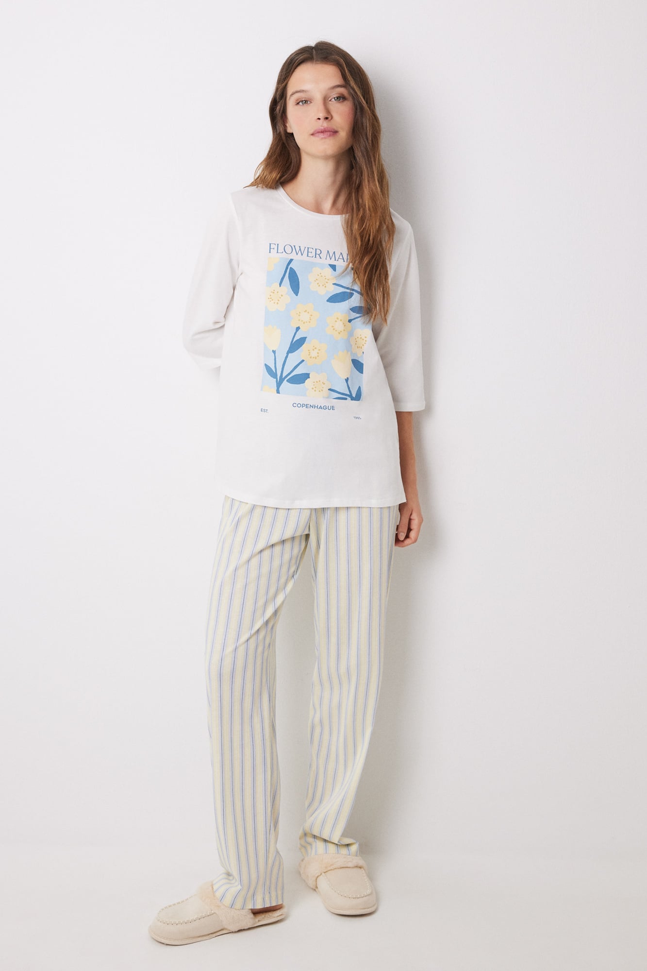 Pijama algodón estampado flores | Pijamas de mujer | WomenSecret-MX