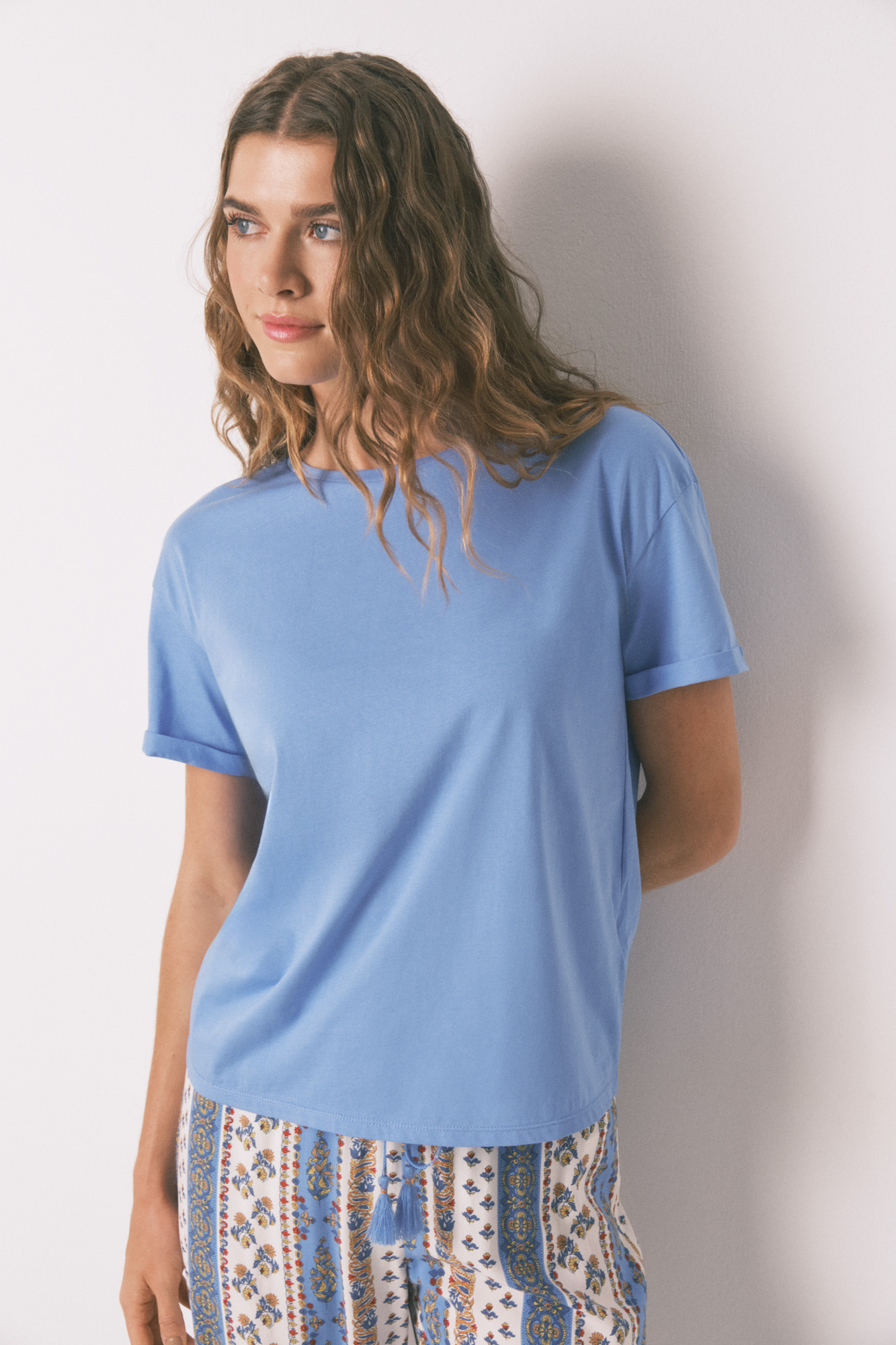 Playera azul 100% algodón | Playeras de mujer | WomenSecret-MX