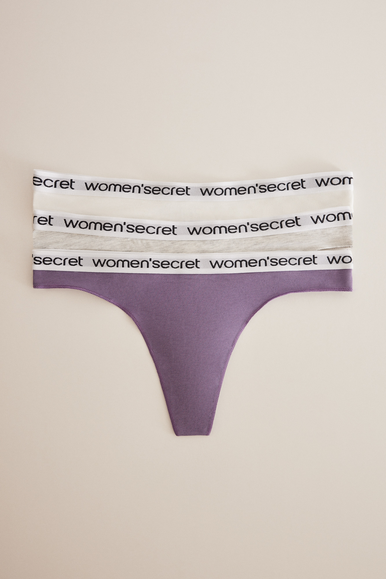 Pack 3 tangas algodón logo | Panties de mujer | WomenSecret-MX